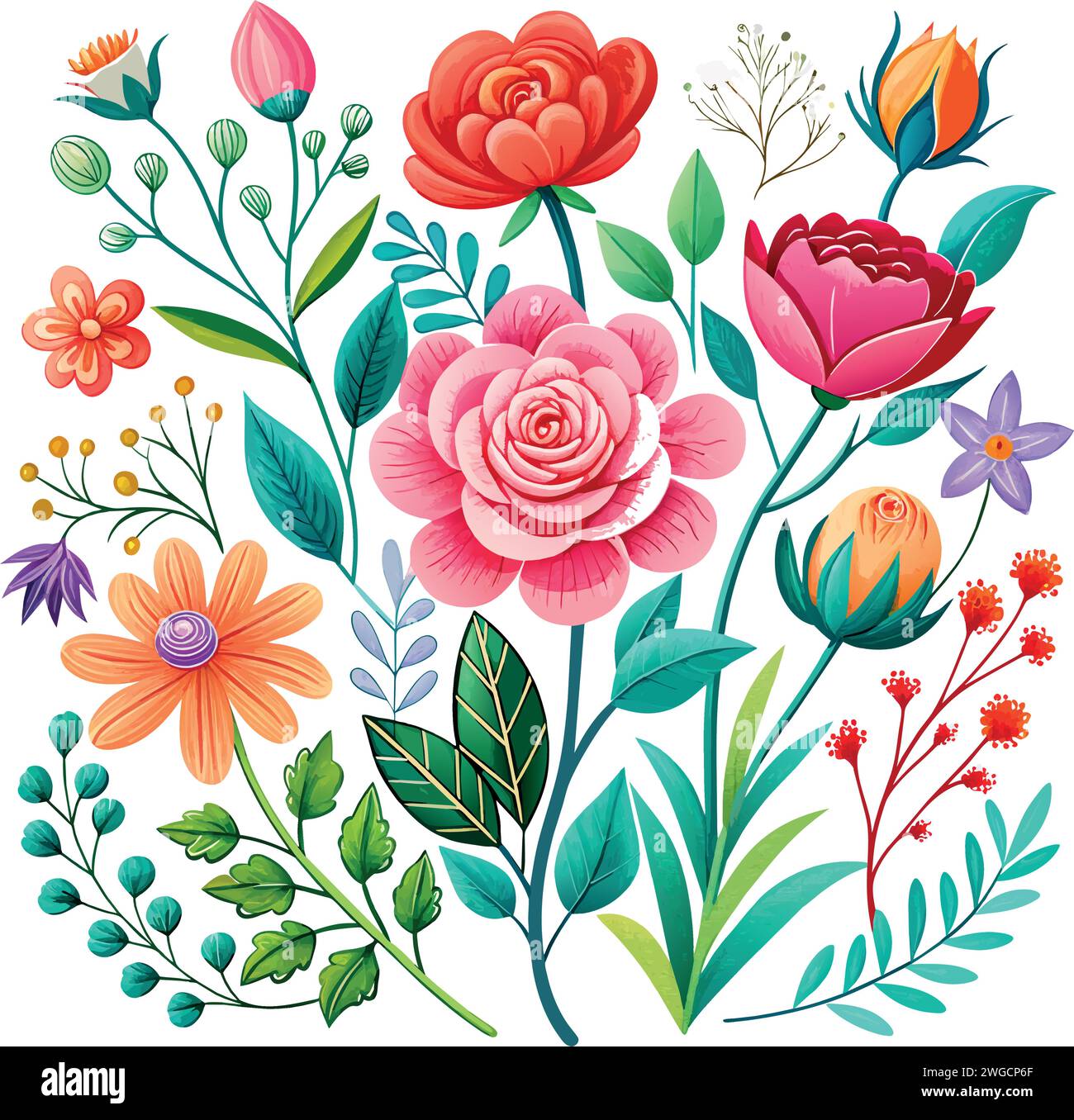 Bouquet of flowers International Women's Day, 8 march vector Stock ...