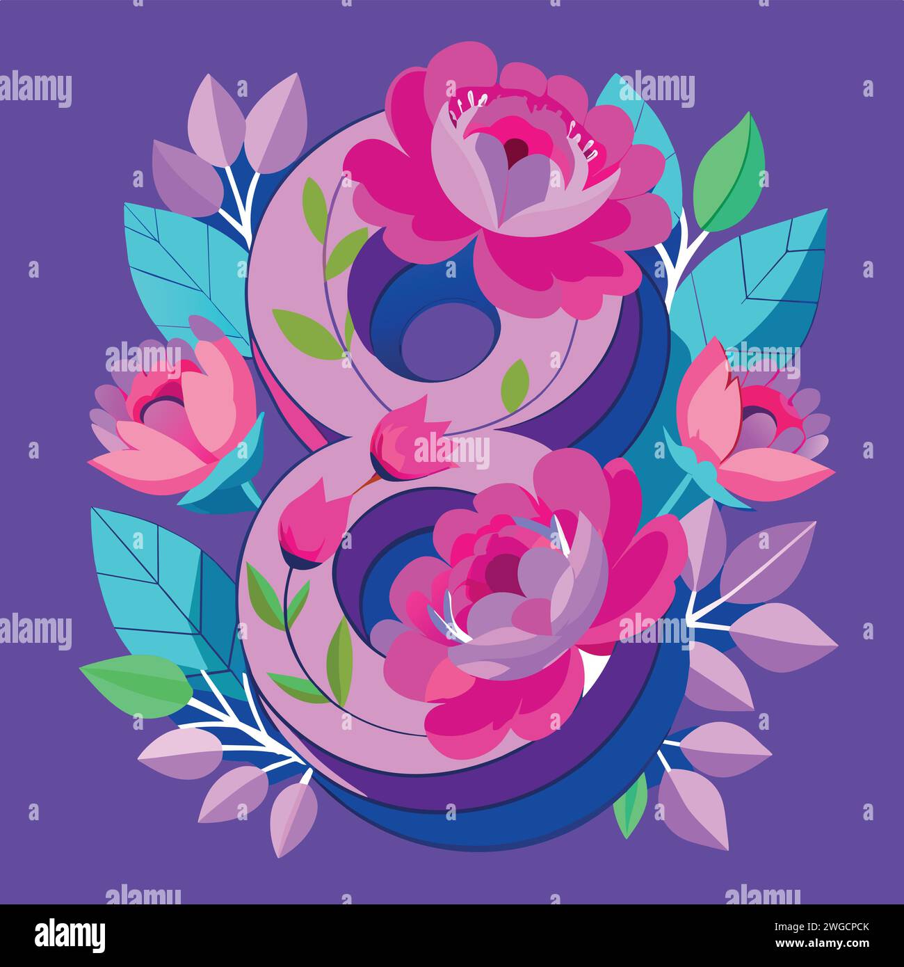 International Women's Day, 8 march flower Stock Vector Image & Art - Alamy