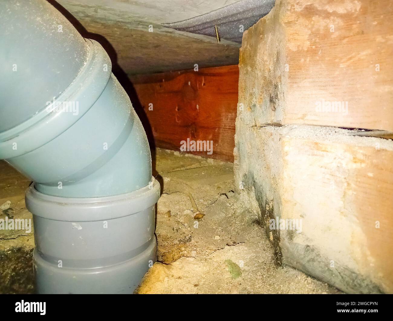 The ends of the plastic pipes connected to the roof tile chimney for ...