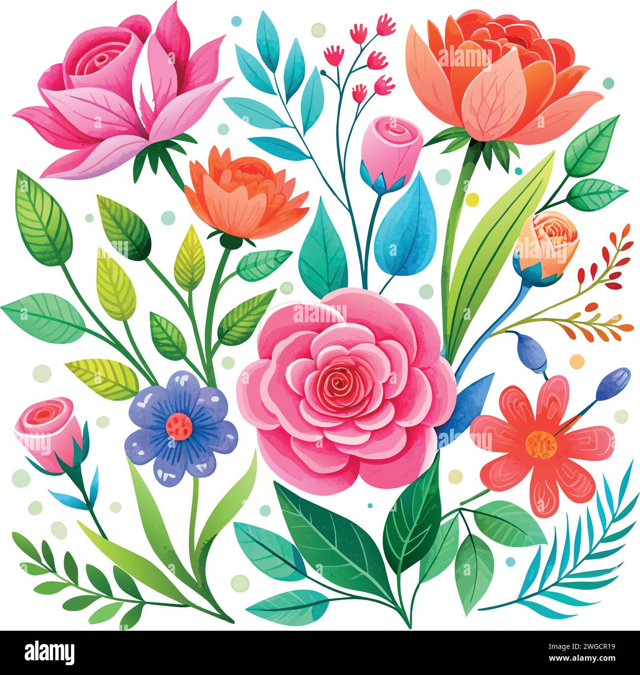 Bouquet of flowers International Women's Day, 8 march vector Stock ...