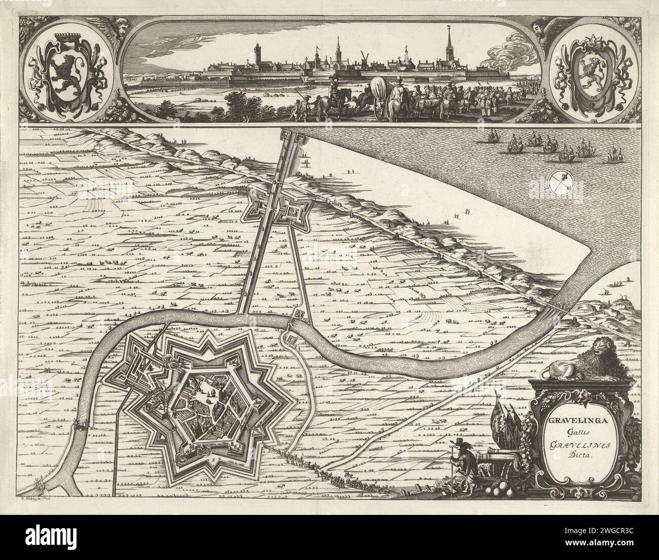 Map of Grevelingen, 1700 - 1750 print Map of Grevelingen and ...