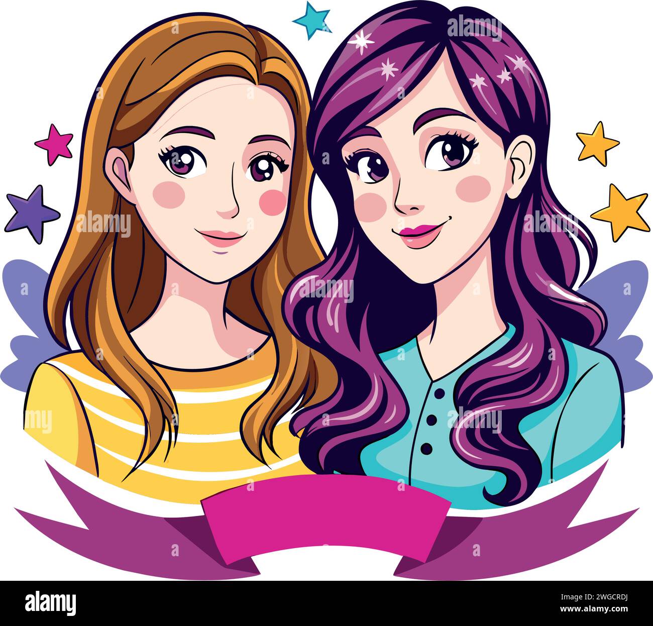 Portrait attractive women smiling Stock Vector Images - Alamy