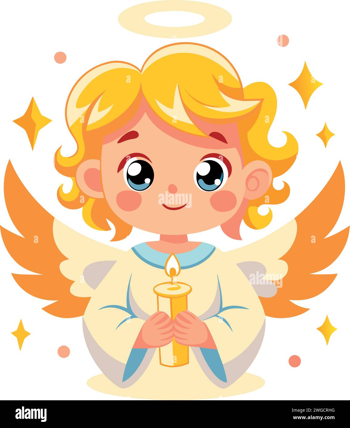 Cartoon little angel smiling happy Cut Out Stock Images & Pictures - Alamy