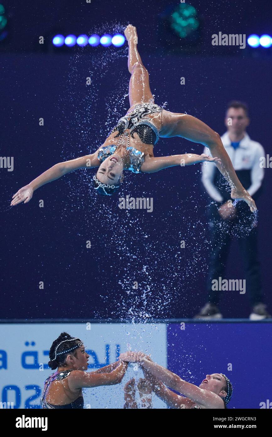 Doha, Qatar. 4th Feb, 2024. Team USA perform during the team acrobatic ...