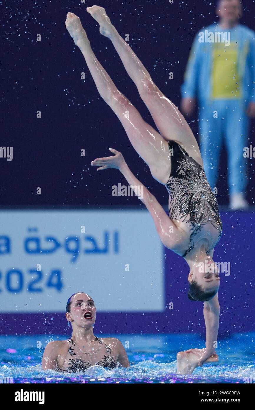 Doha, Qatar. 4th Feb, 2024. Team Ukraine perform during the team ...