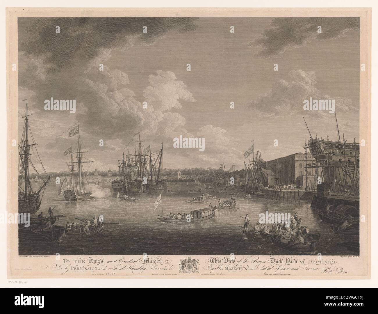 View of the Deptford shipyard, William Woollett, After Richard Paton ...