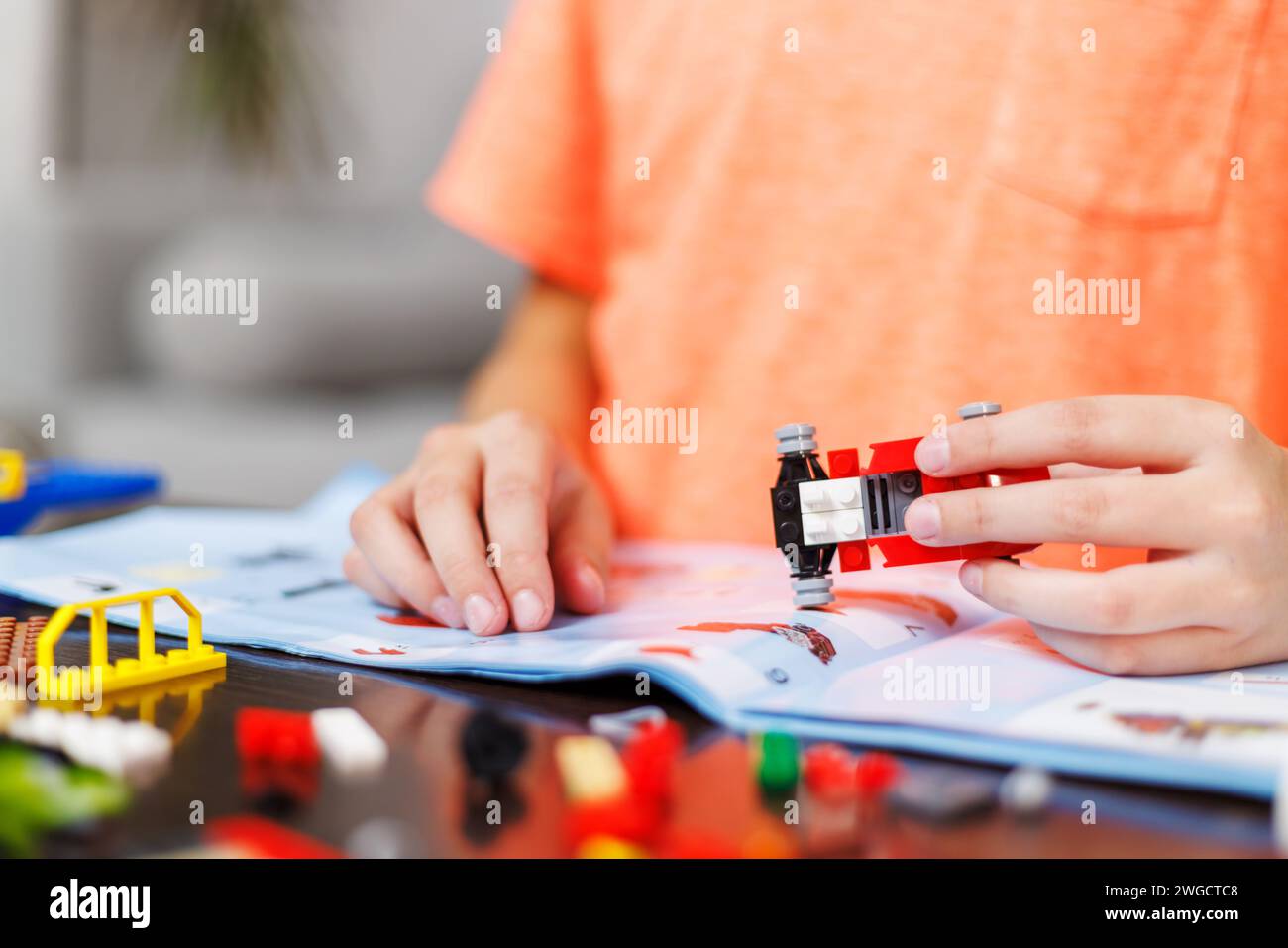 Child Building Toy Construction Set Stock Photo - Alamy