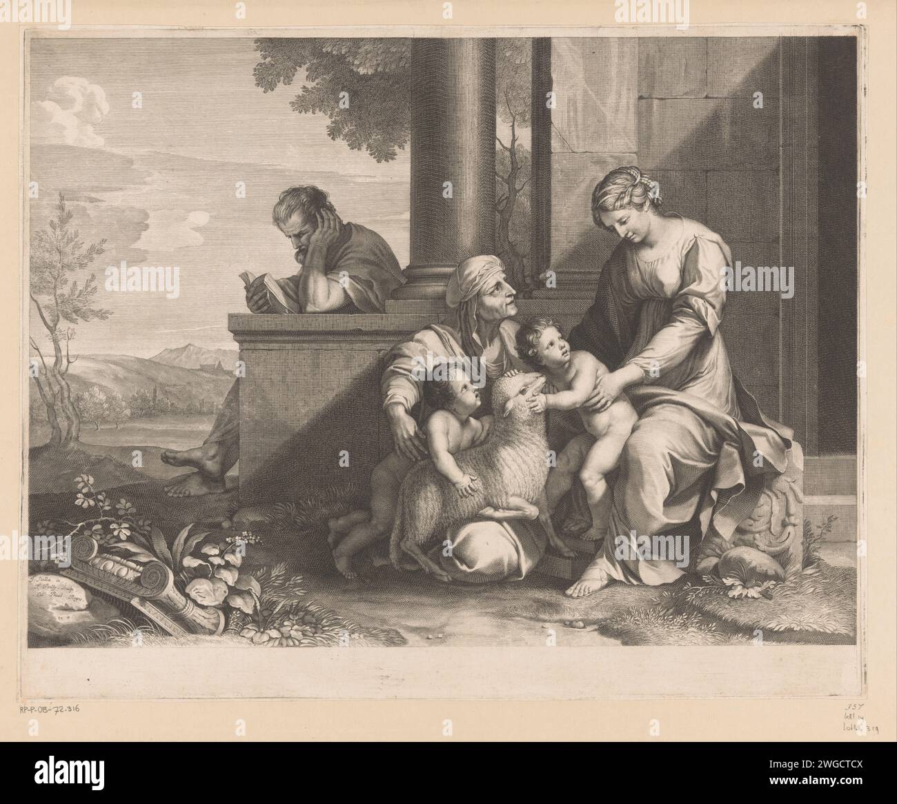 Holy family with Elisabet and Johannes de Boper, François de Poilly (I ...