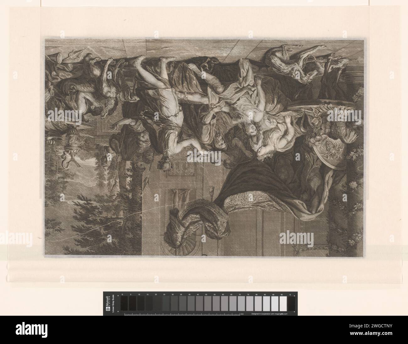 Lying Hercules surrounded by mourning figures, Louis Surugue, After ...