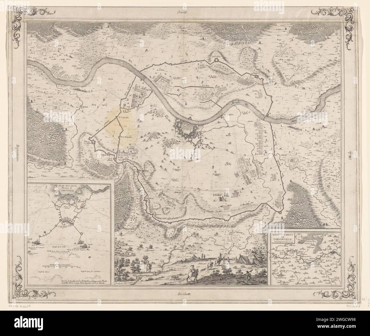 Map of the Siege of Thionville, 1643, 1644 print Map of the siege of ...