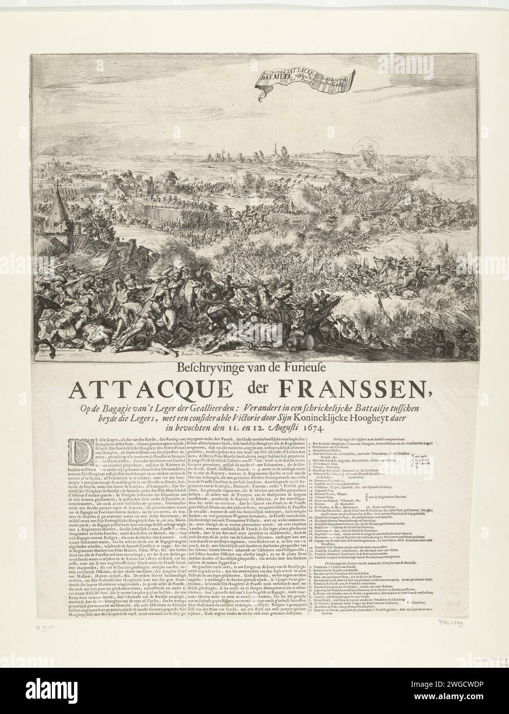 Battle of Seneffe, 1674, 1674 print The Battle of Seneffe between the ...