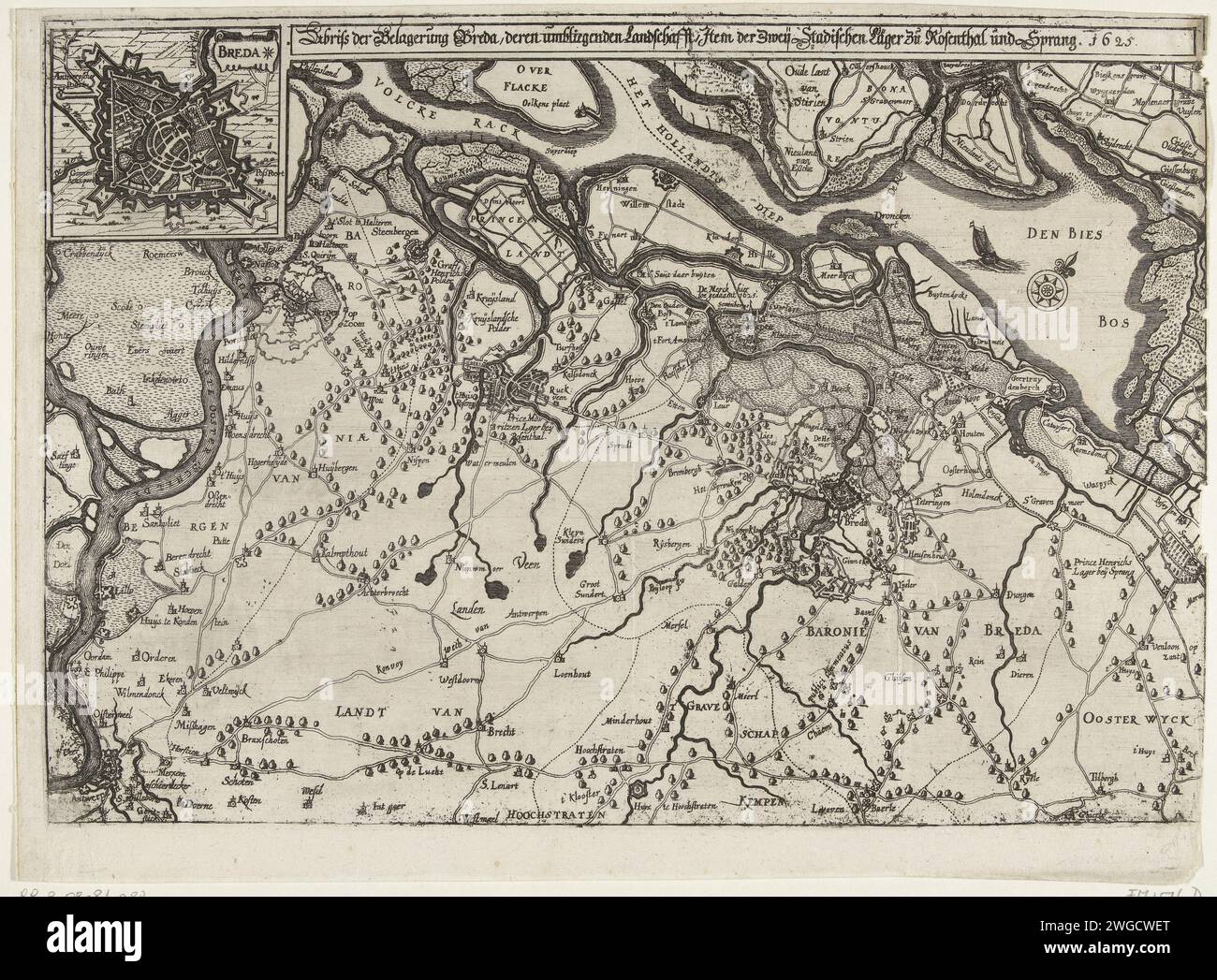 Map of the siege of Breda, 1625, 1625 print Map of the siege of Breda ...