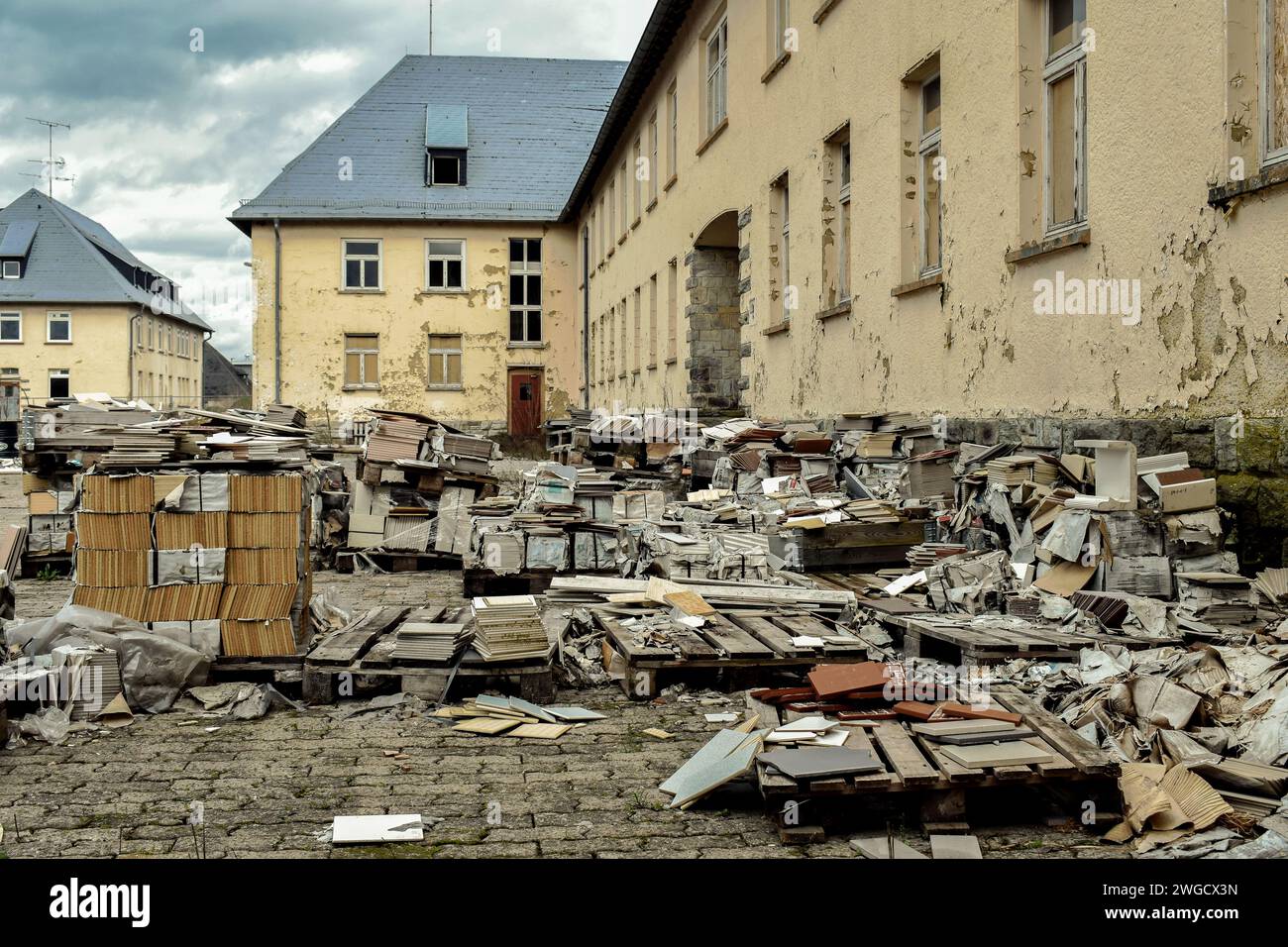 Lost place, Old buildings of a former army barracks are demolished ...