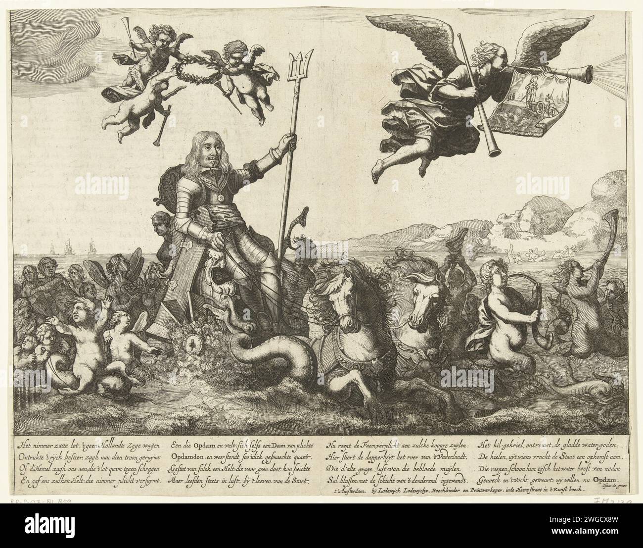 Allegory over the victory of the Baron van Wassenaer in the Battle of ...
