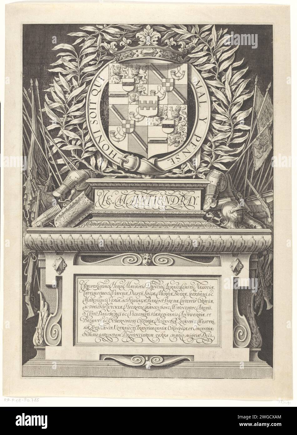 Maurits's weapon with the insignia of the order of the garter, 1613 ...