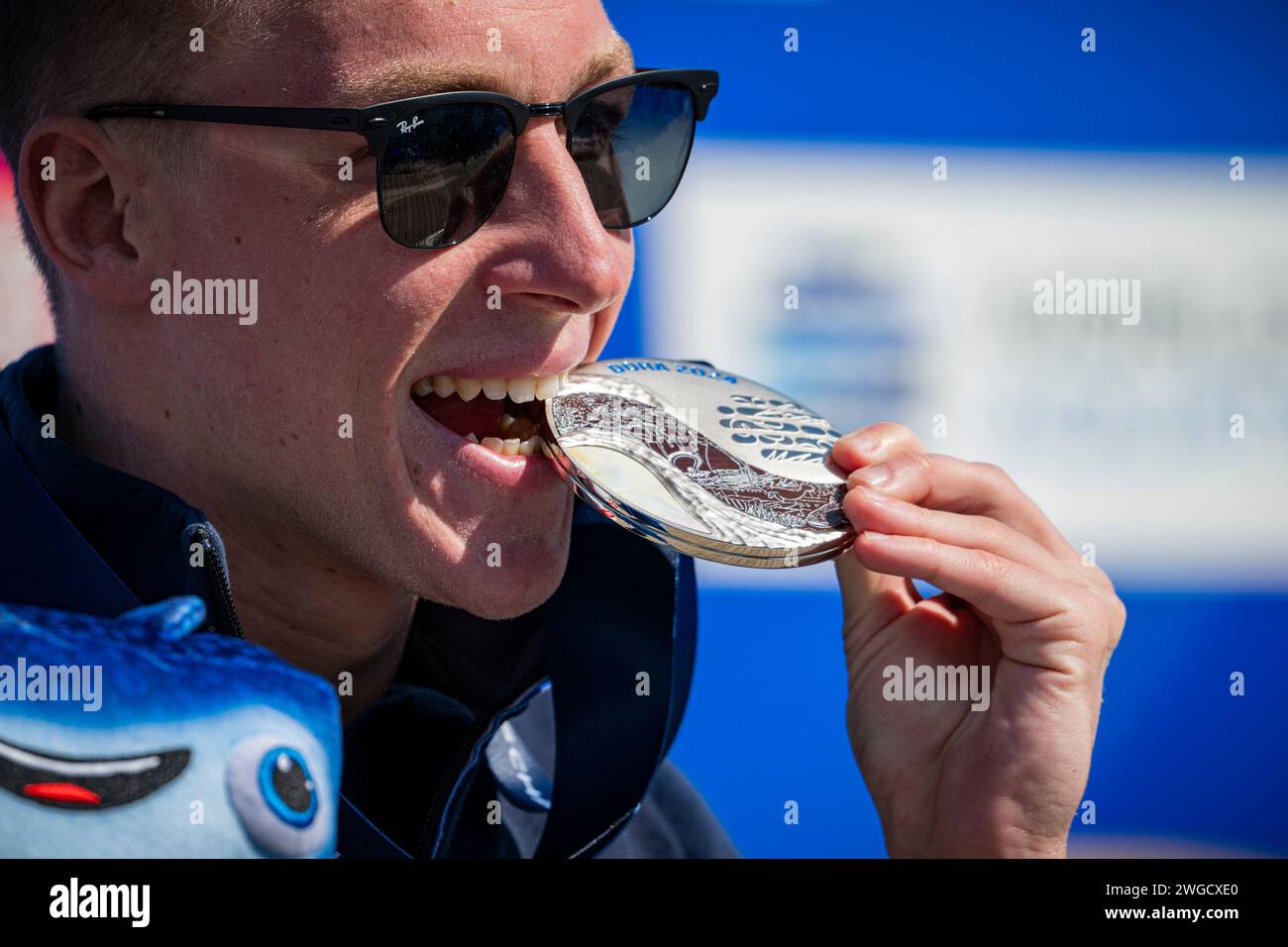 Doha, Qatar. 04th Feb, 2024. Hector Pardoe of Great Britain shows the ...