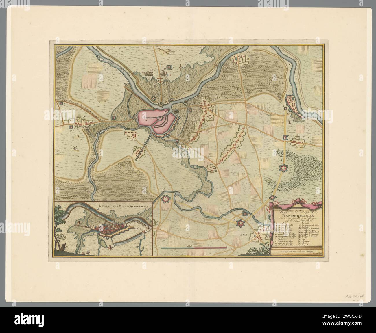 Map of the siege of Dendermonde, 1706, 1706 print Map of the conquest ...