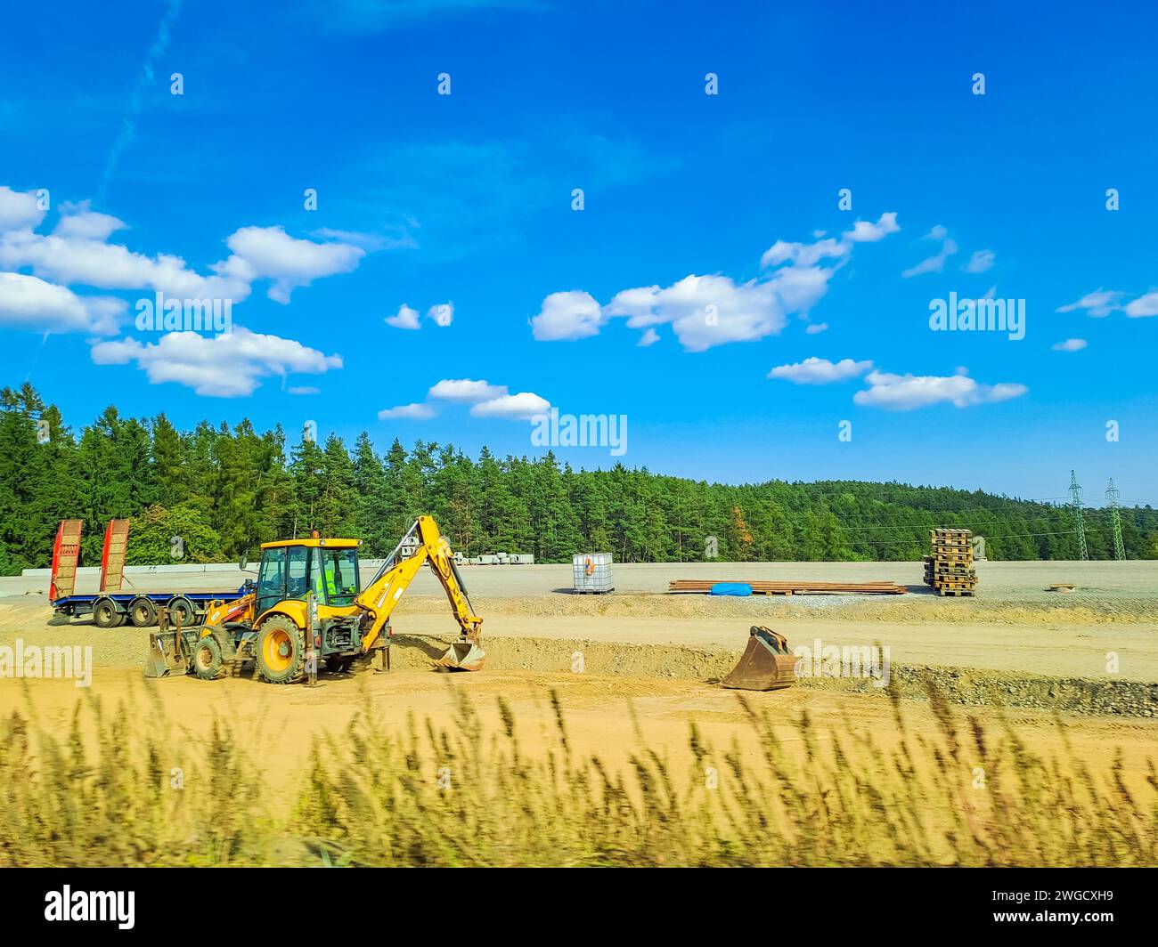 Orlik- Czech- 28 september 2023: Road bridge made of trusses neae the ...