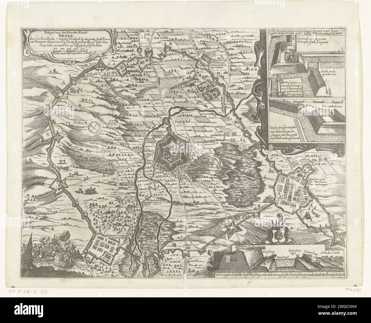 Siege of Grol by Frederik Hendrik, 1627, 1651 - 1652 print Siege and ...