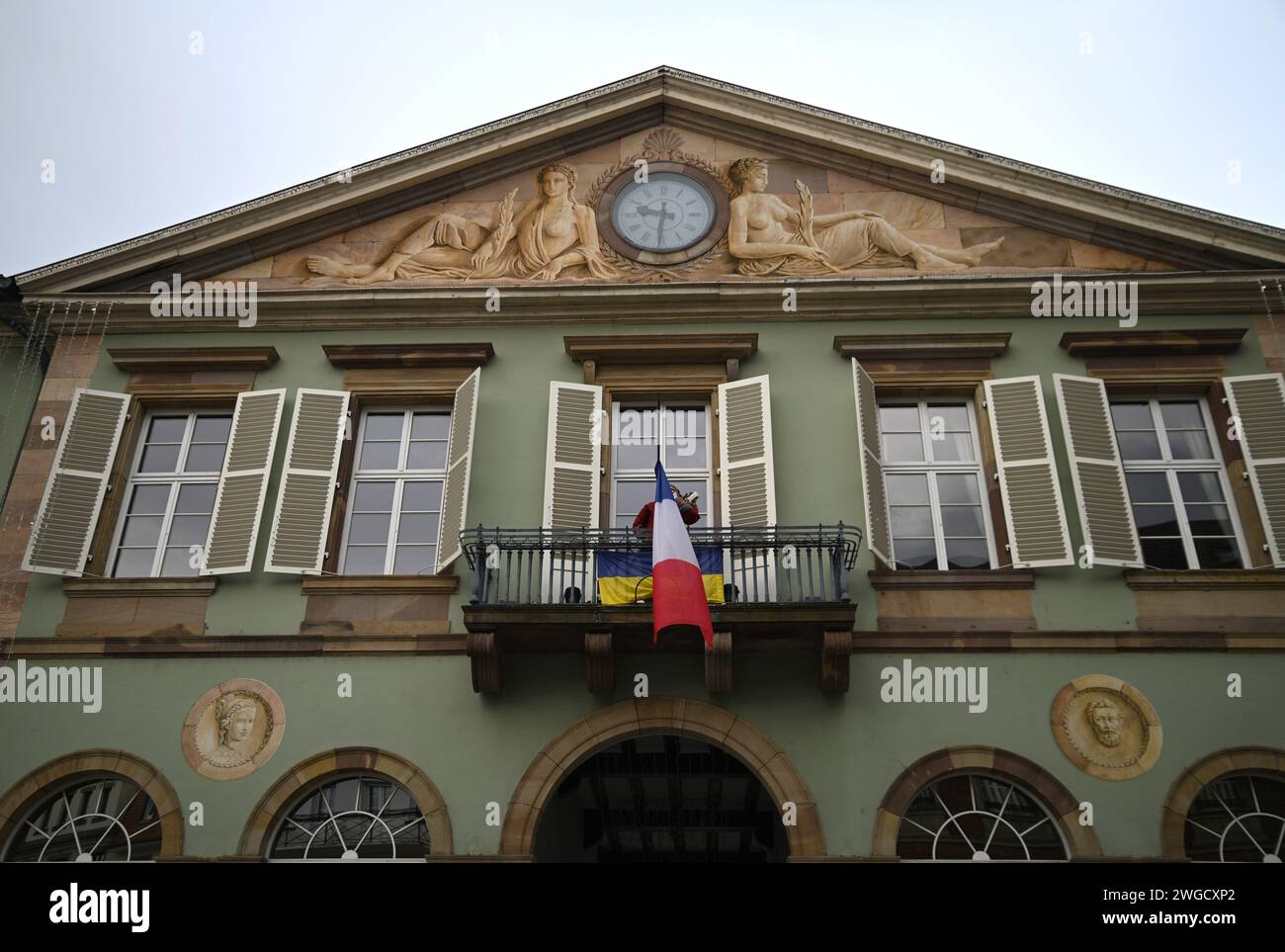 Scenic exterior view of the Neoclassical style Town Hall a historic ...