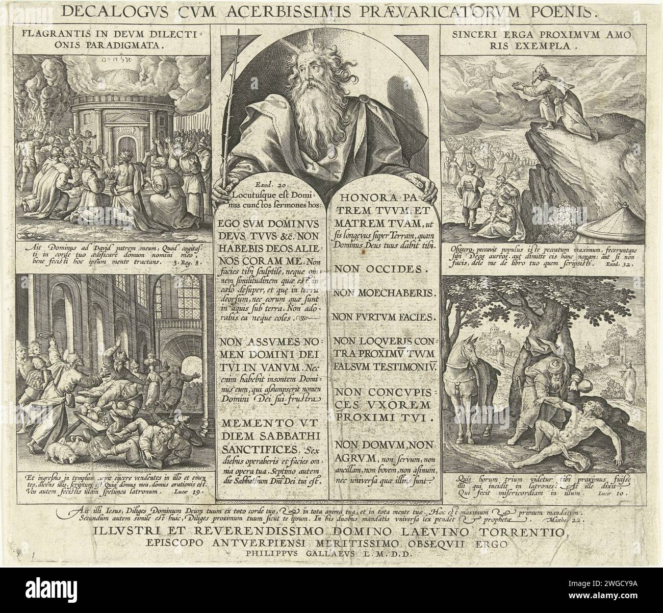 Moses with the Ten Commandments, Adriaen Collaert, After Maerten de Vos ...