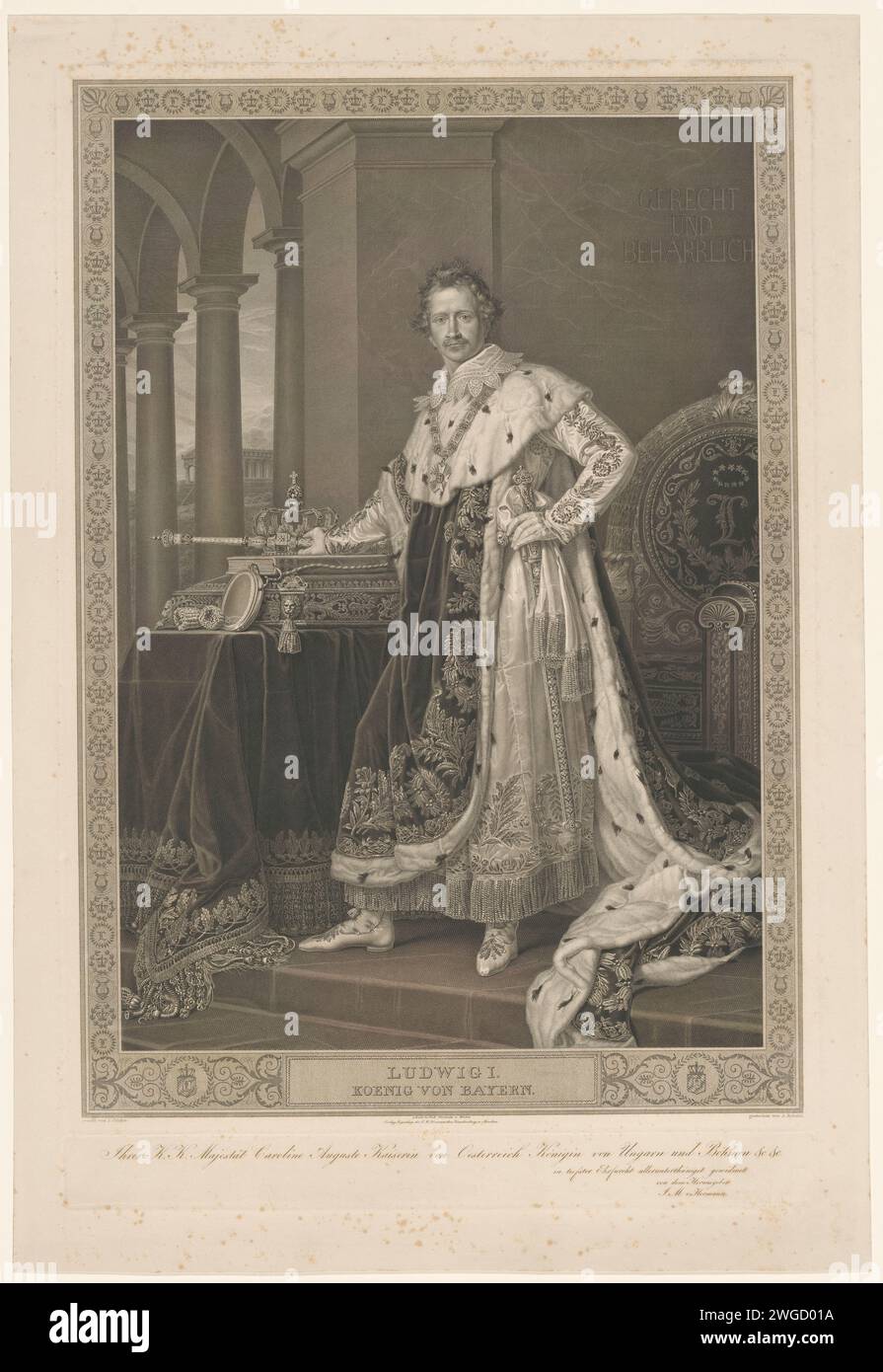 Portrait of Lodewijk I, King of Bavaria, Albert Christoph Reindel ...