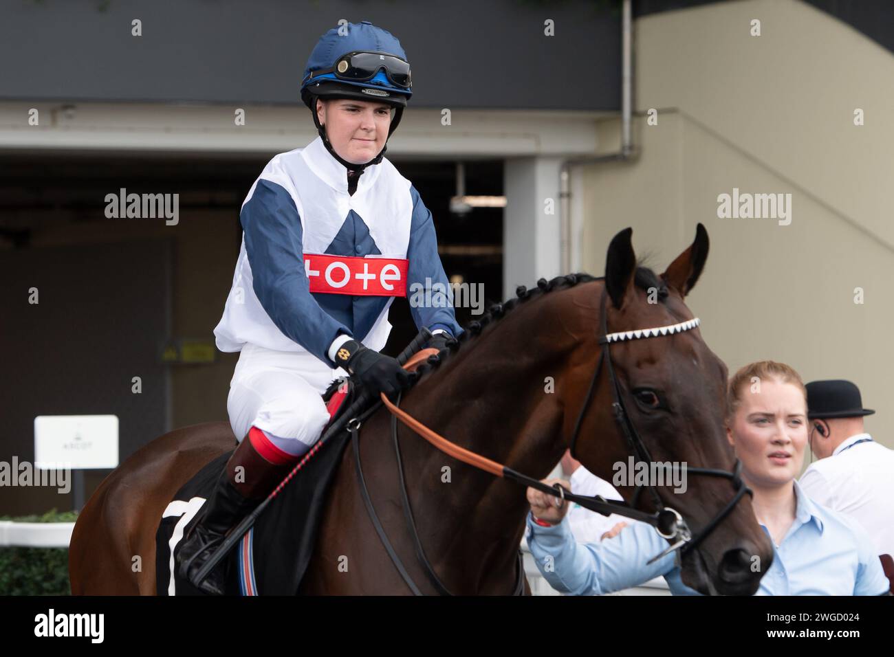 Ascot, UK. 8th September, 2024. Horse Flyawaydream ridden by lady ...