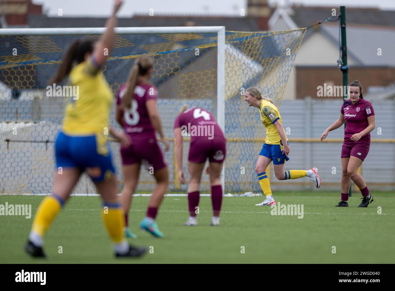 Barry, UK. 4th February 2024. Taite Trivett of Barry Town United ...