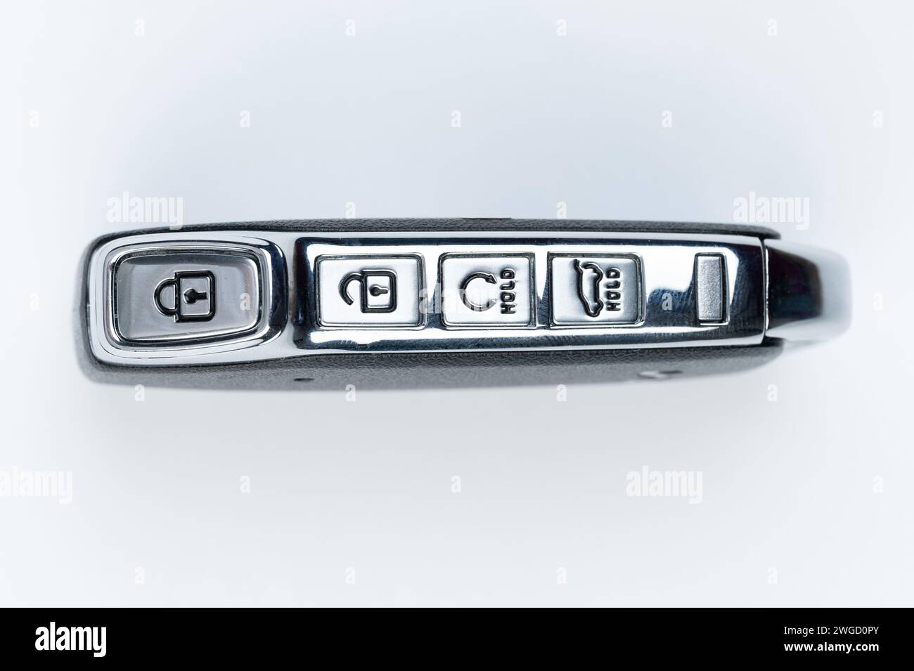 Buttons on modern car key isolated on white studio background Stock ...