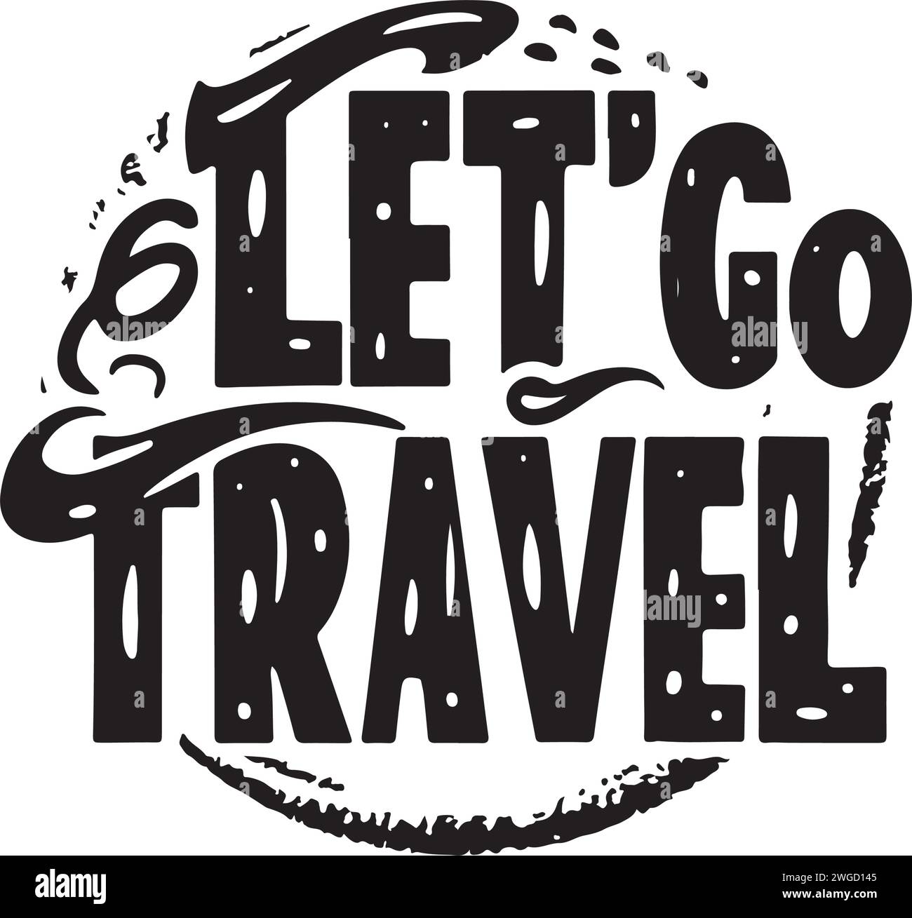 Let's go travel slogan lettering calligraphy logo t shirt vector Stock ...