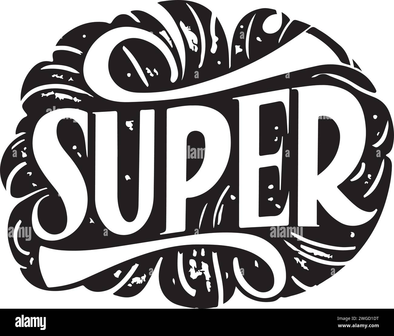 Super slogan lettering calligraphy logo t shirt vector Stock Vector ...
