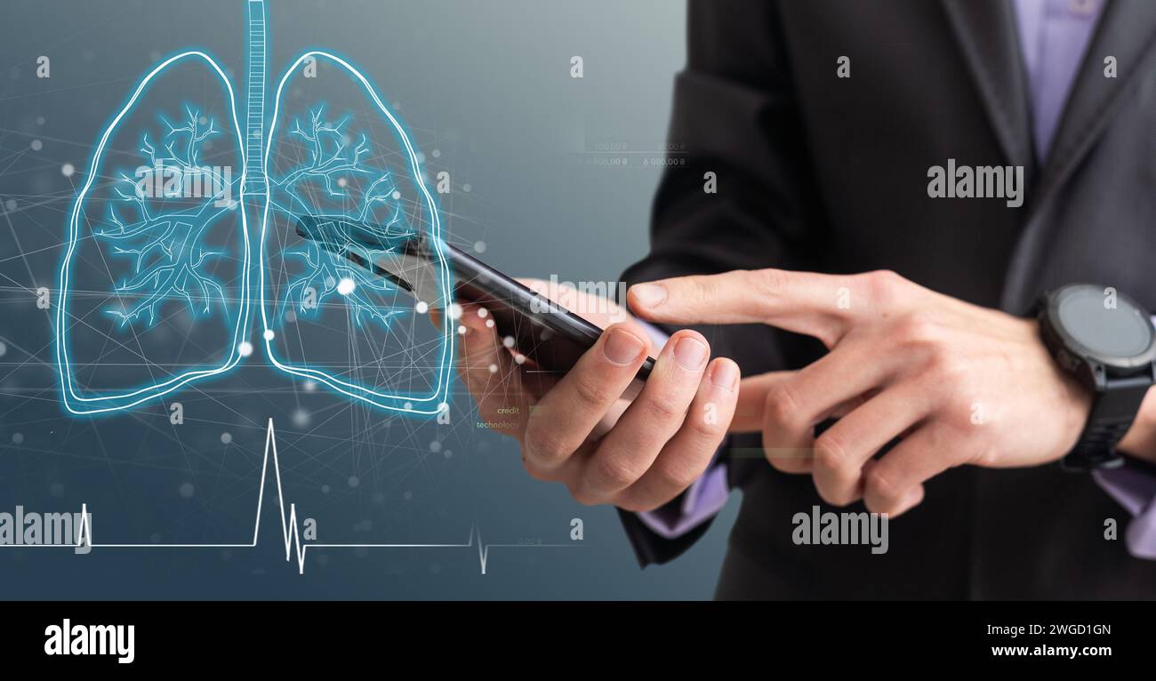 Healthy Human Lungs 2d illustration Stock Photo - Alamy