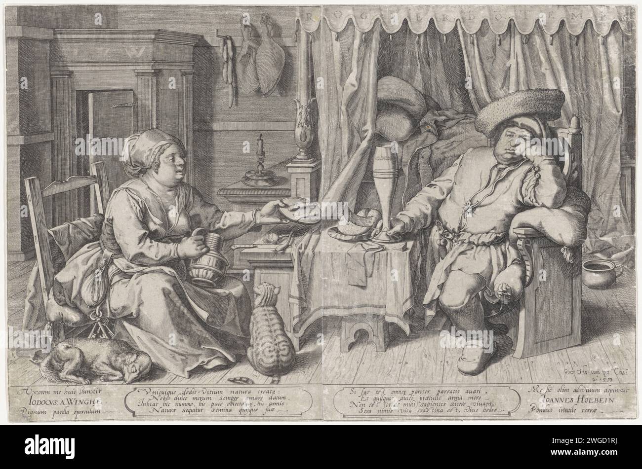 Greedy couple, anonymous, after Joos van Winghe, after Hans Holbein (II ...