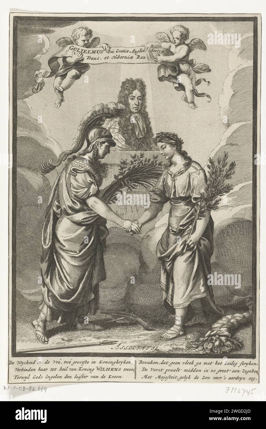 William III with the covenant between wisdom and peace, 1689, 1689 ...