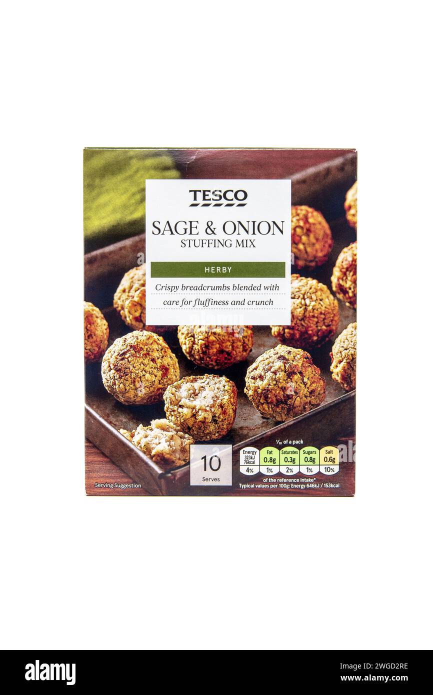 Tesco Sage & Onion Stuffing Mix 170G Stock Photo - Alamy