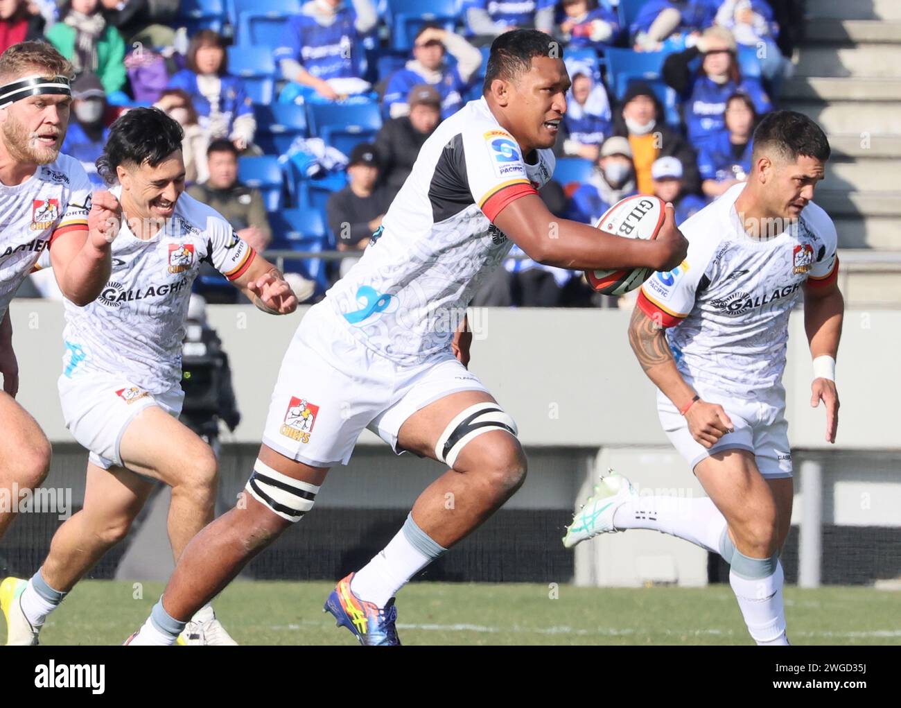 Kumagata, Japan. 4th Feb, 2024. New Zealand's Gallagher Chiefs flanker ...