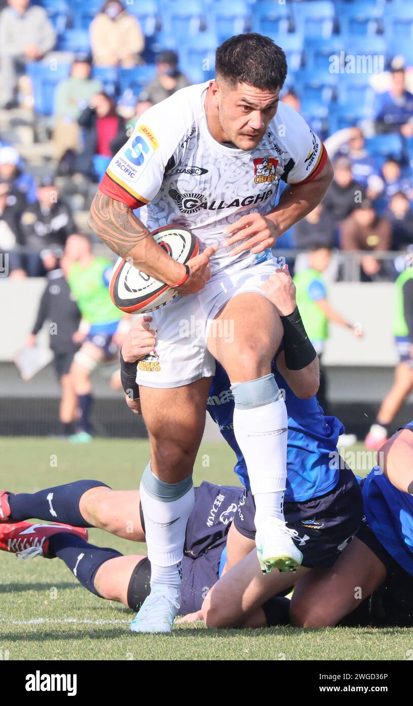 Kumagata, Japan. 4th Feb, 2024. New Zealand's Gallagher Chiefs center ...