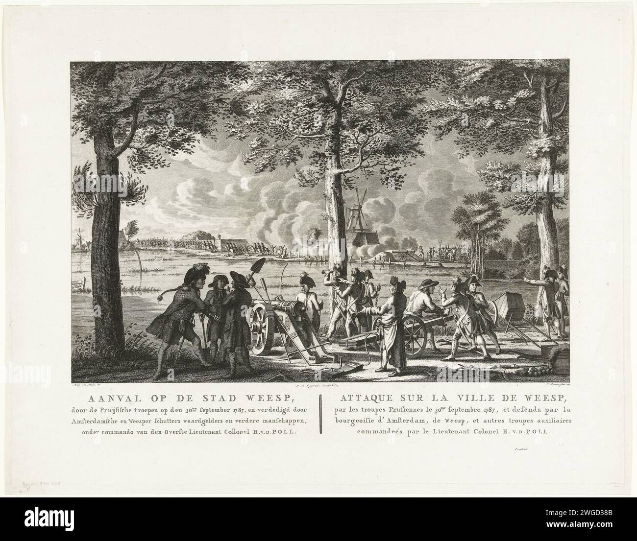 Attack on the city of Weesp, September 30, 1787, Cornelis Brouwer ...