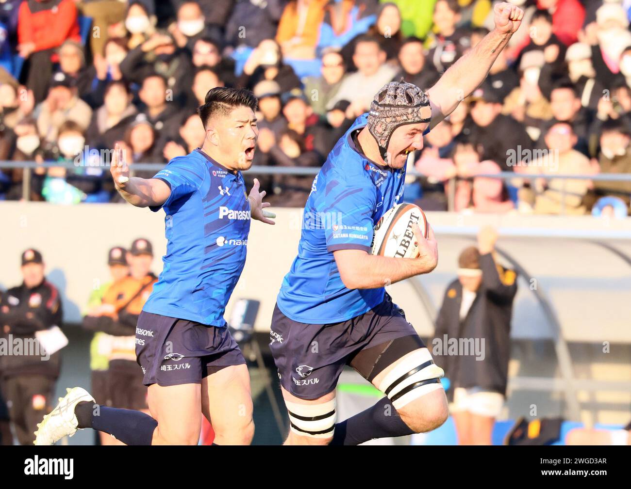 February 4, 2024, Kumagata, Japan - Saitama Panasonic Wild Knights lock ...