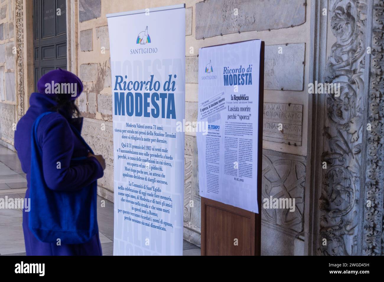 Rome, Italy. 4th Feb, 2024. Panel dedicated to Modesta Valenti at the ...