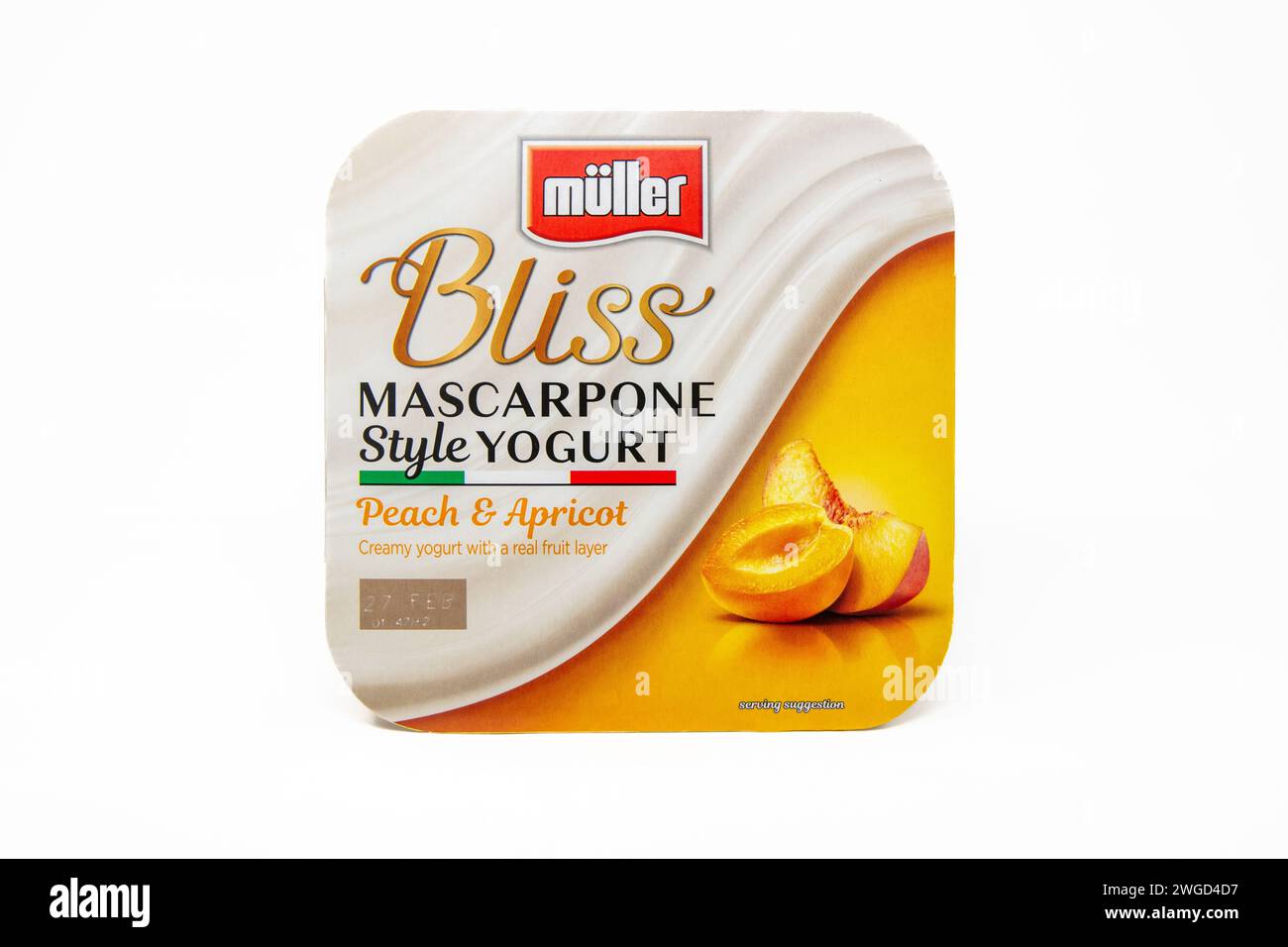 Muller Bliss Mascarpone Style Peach & Apricot Stock Photo - Alamy