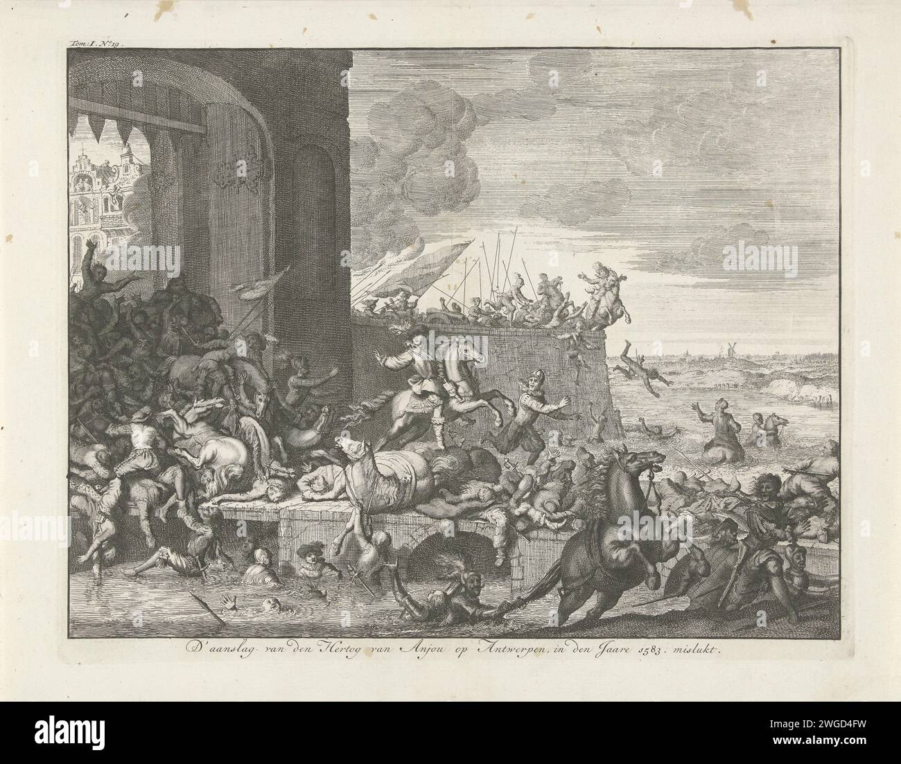 The French Furie in Antwerp, 1583, 1730 print The French Furie in ...