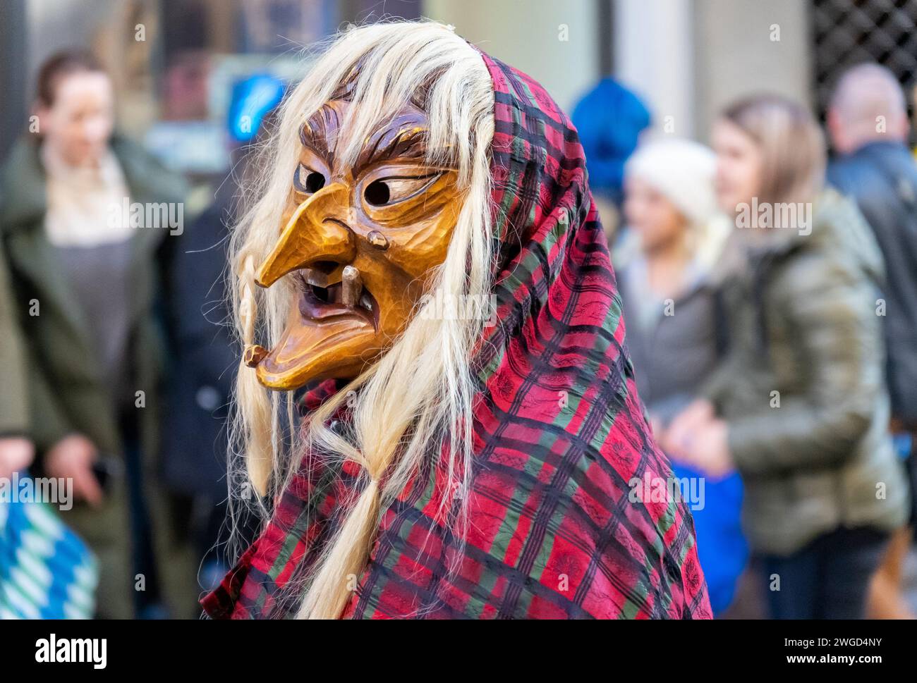 Heidelberg, Germany - February 21, 2023: Witch at carnival in Germany ...
