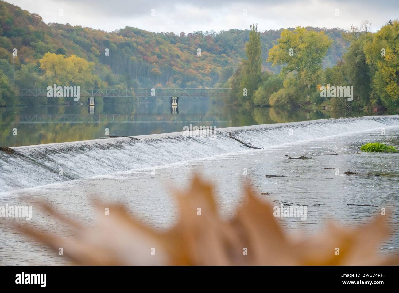 Beautiful views of the autumn river Berounka forest and mountains ...