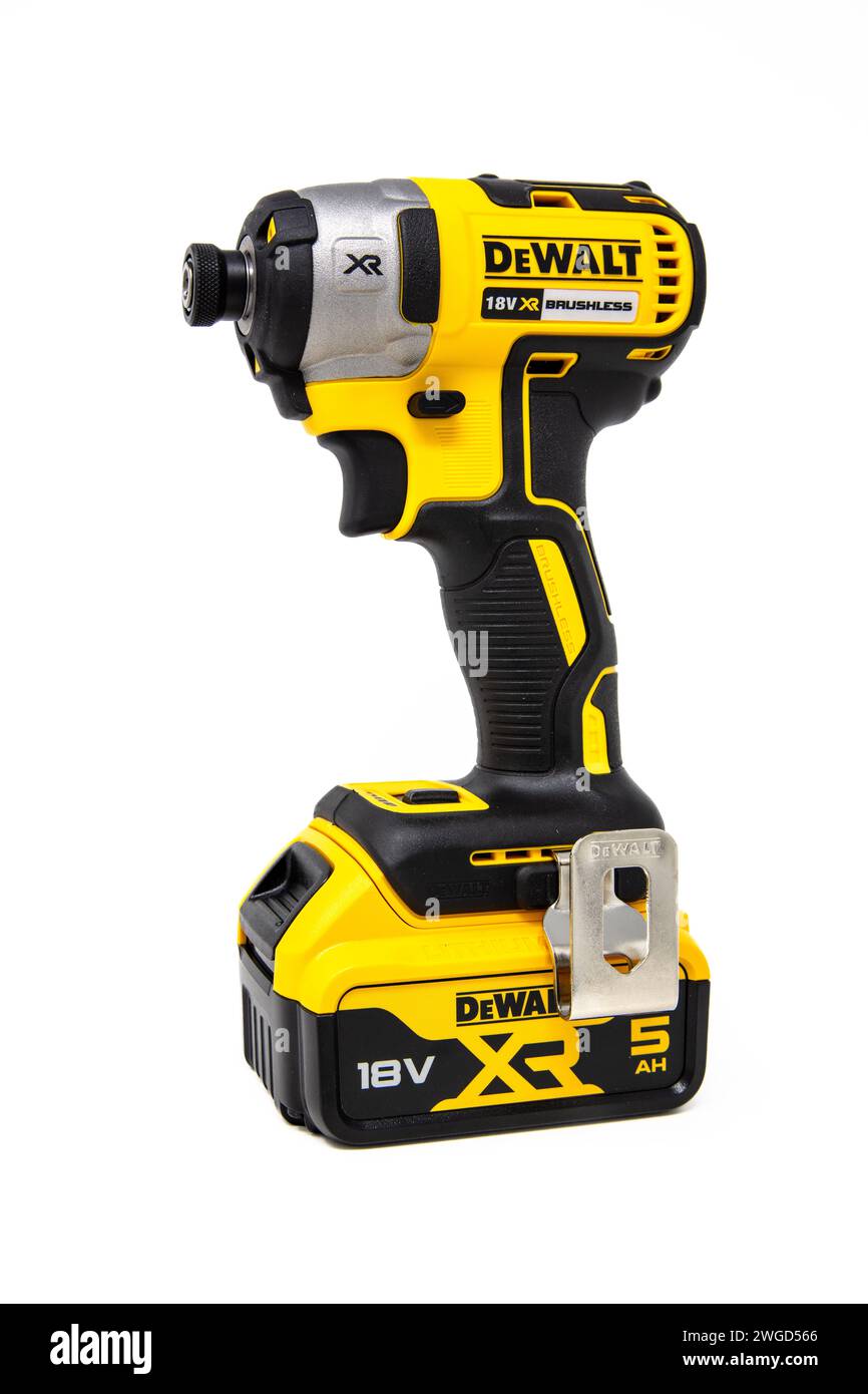 Dewalt 18V XR Brushless Impact on a white background Stock Photo - Alamy