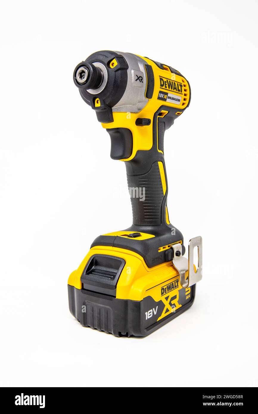 Dewalt 18V XR Brushless Impact on a white background Stock Photo - Alamy
