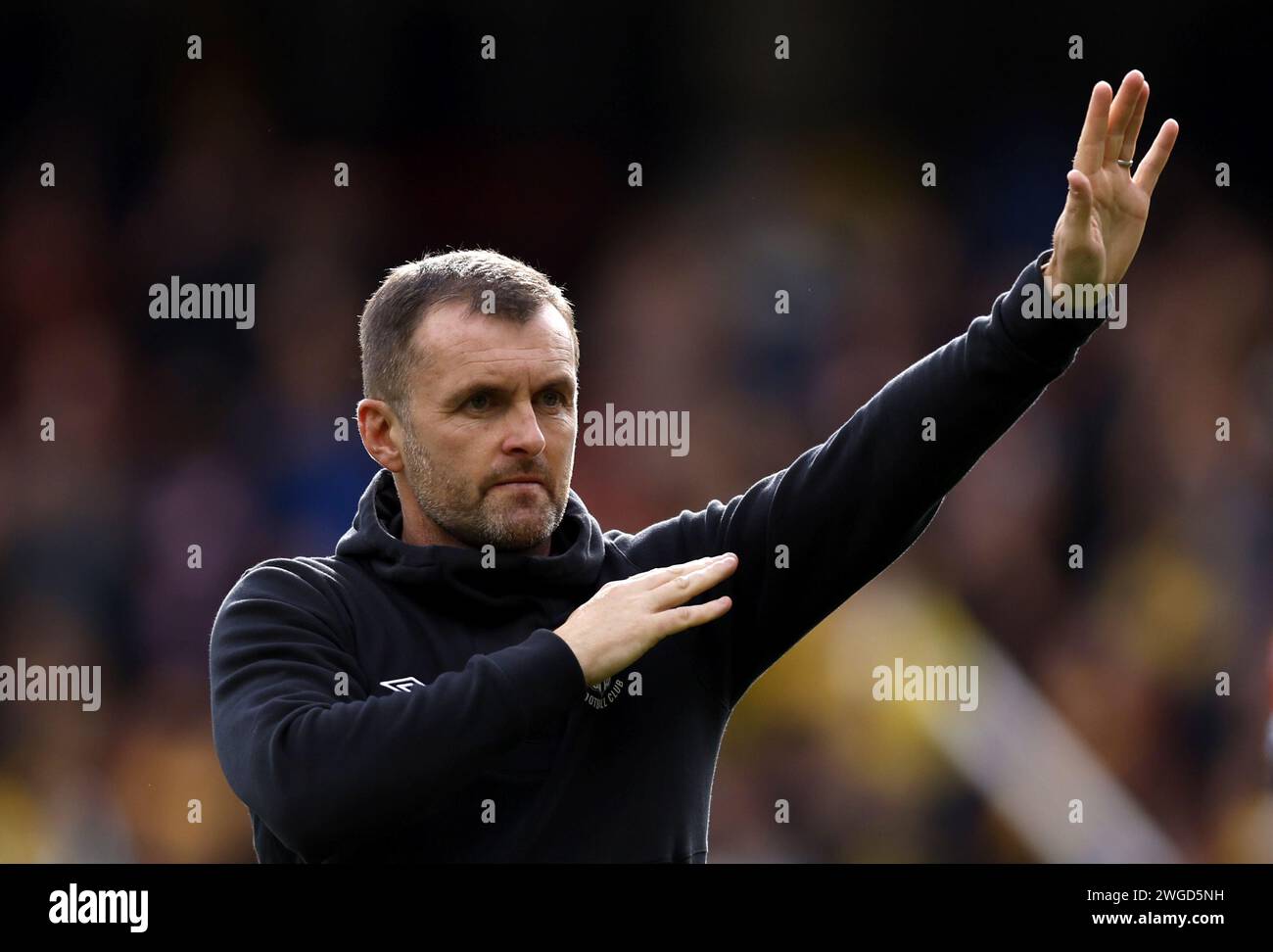 File photo dated 23-10-2022 of Luton Town manager Nathan Jones ...