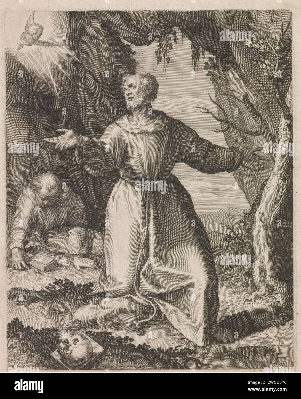 Franciscus from Assisi receives the Stigmata, Raphaël Sadeler (I ...