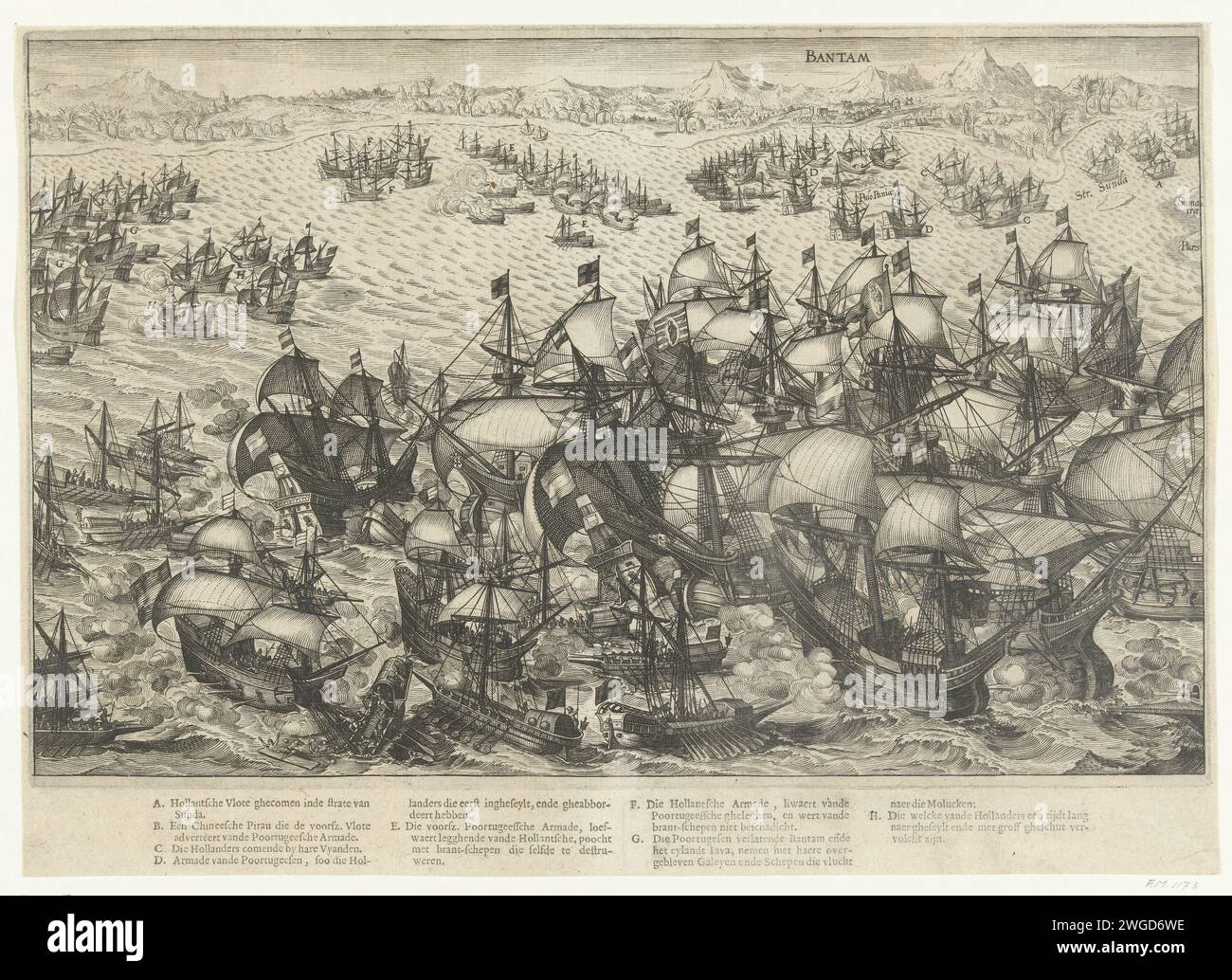 Victory in the Portuguese fleet for Bantam, 1601, 1610 print Victory of ...