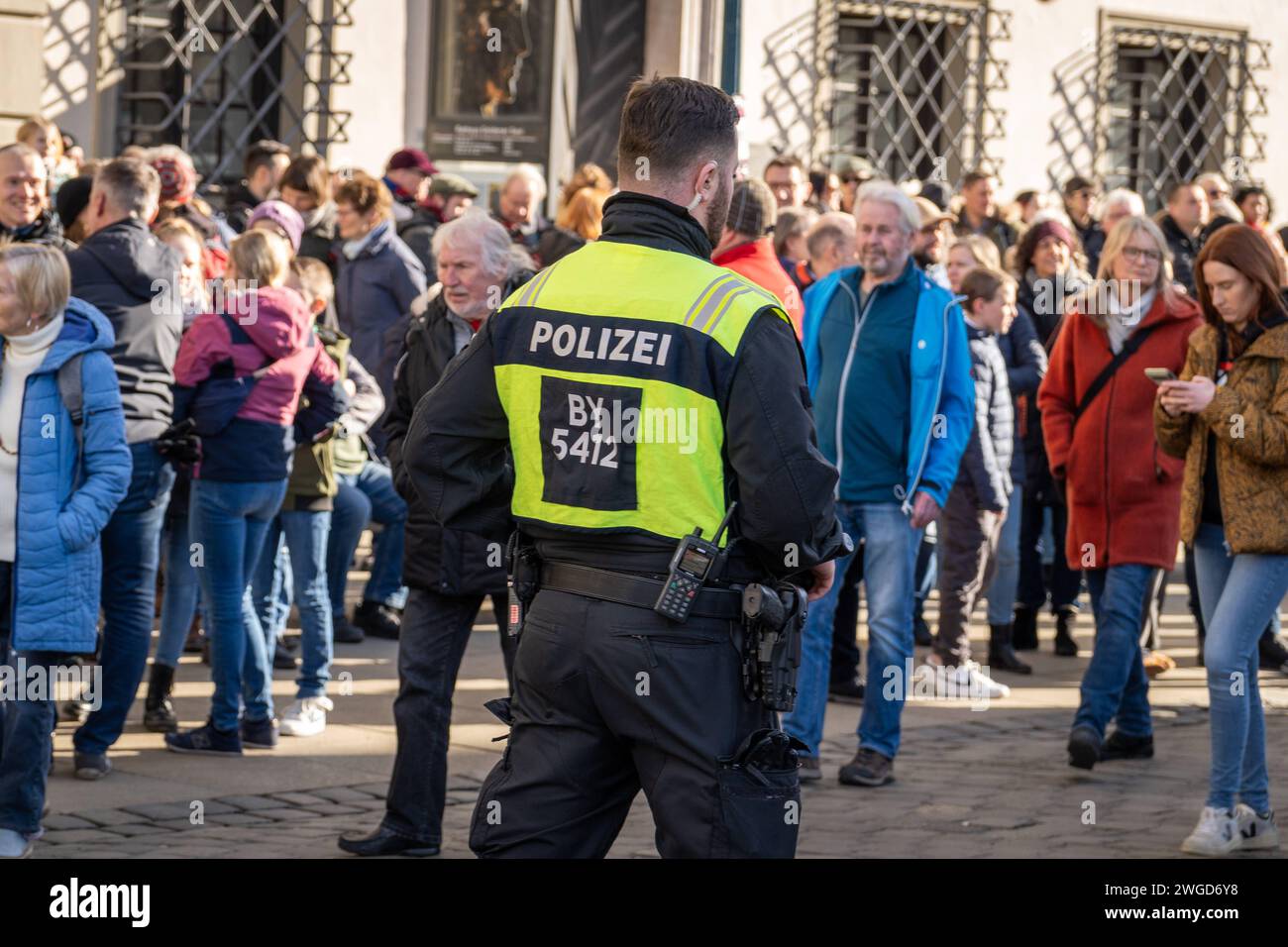 Augsburg, Bavaria, Germany - February 3, 2024: Riot police in police ...